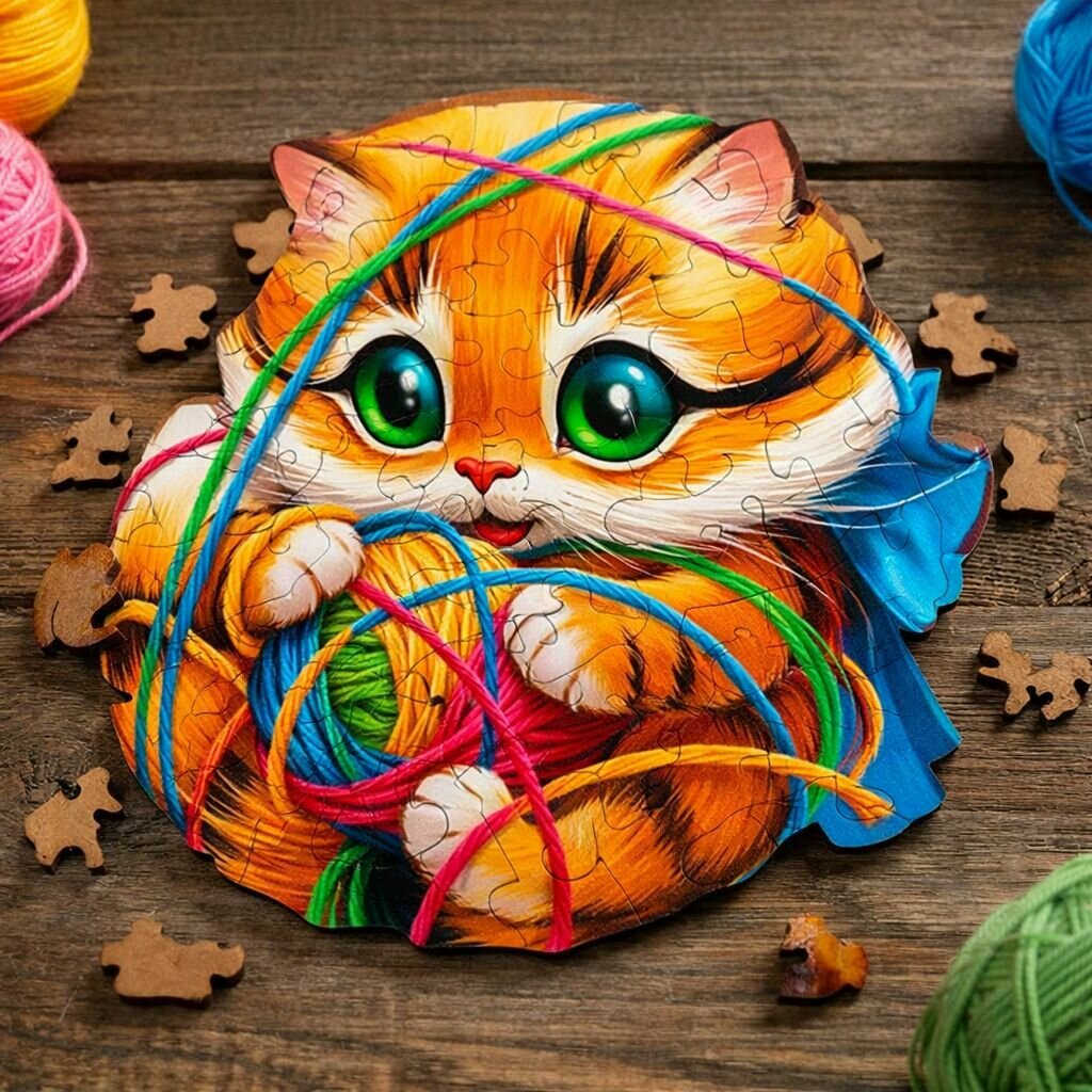 Деревянные пазлы Котенок 46 деталей Melograno Puzzle