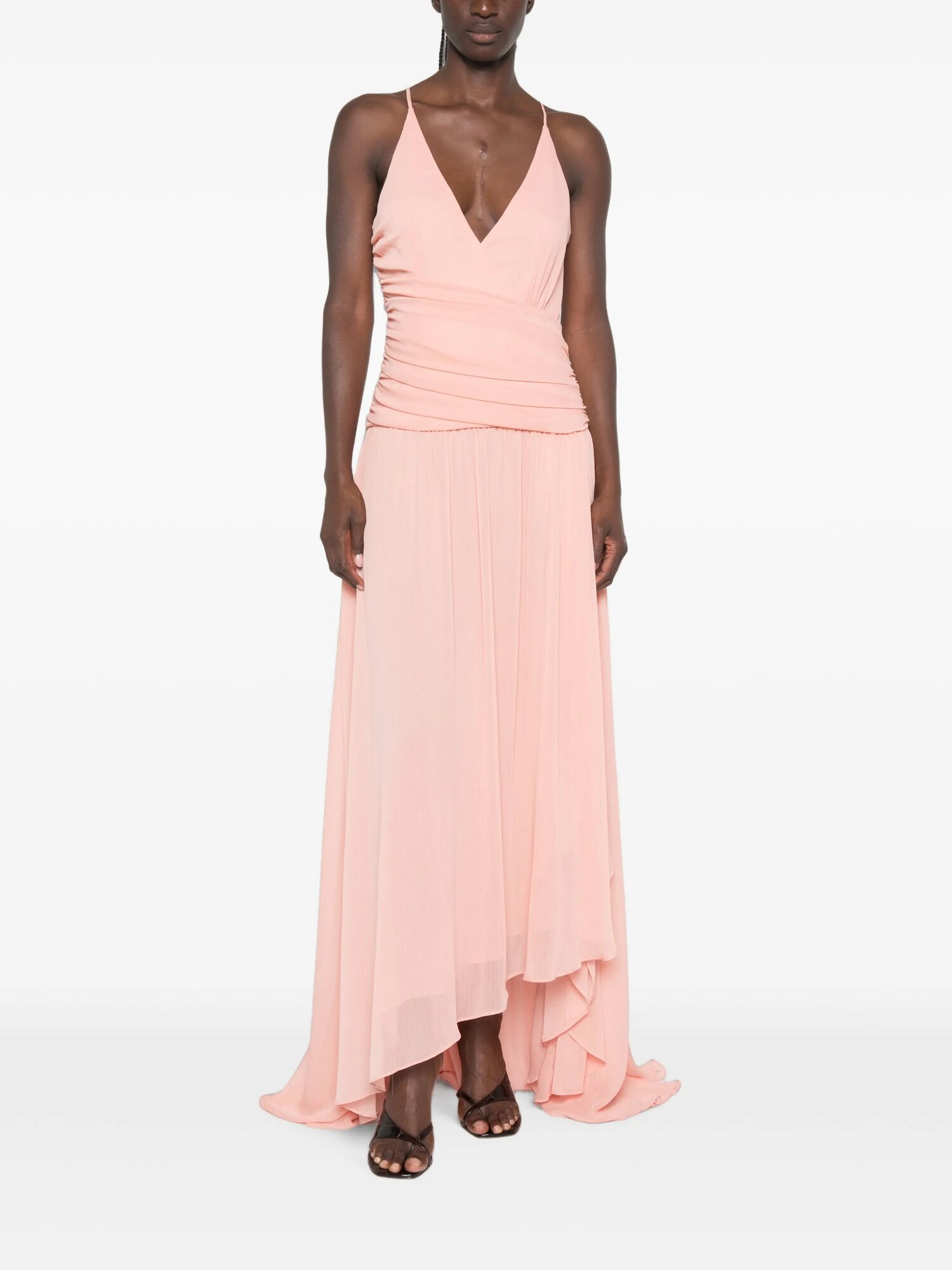 Платье Delilah ruched asymmetric maxi dress