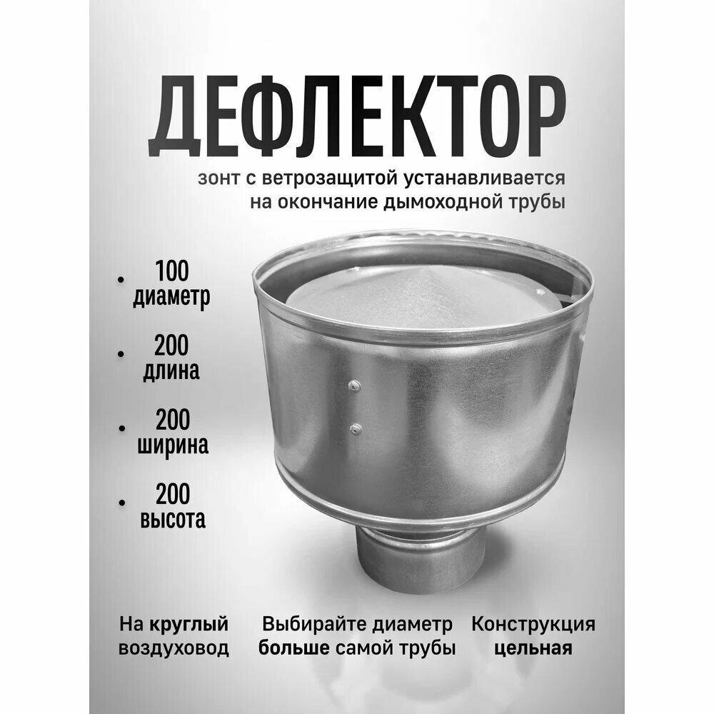 Дефлектор ООО Вентмаркет круглый, d100, оцинкованная сталь DefD100, для вентиляционных систем, с повышенной стойкостью