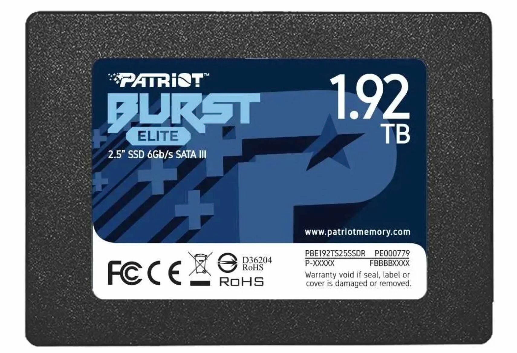 SSD жесткий диск PATRIOT Burst Elite 1.92TB PBE192TS25SSDR, черный