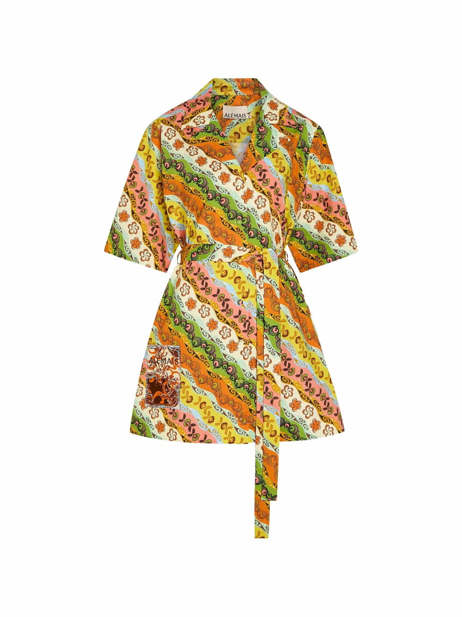 Платье Janine graphic-print belted mini dress