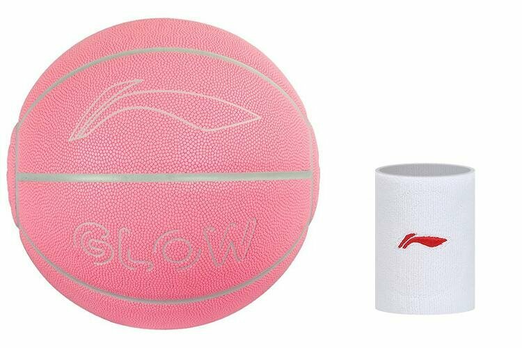 Мяч баскетбольный унисекс Li Ning Badfive PU, розовый, размер 7, светящийся в темноте
