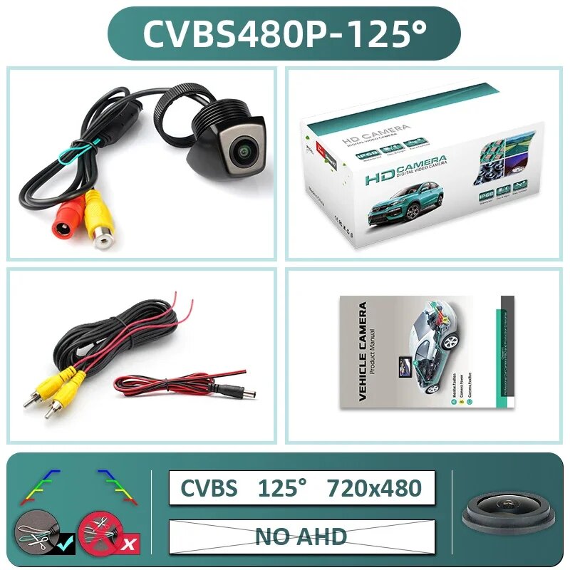 Автомобильная камера заднего вида CVBS 125°