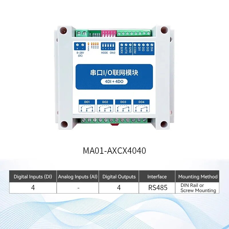 Модуль 4DI+4DO RS485 MA01-AXCX4040