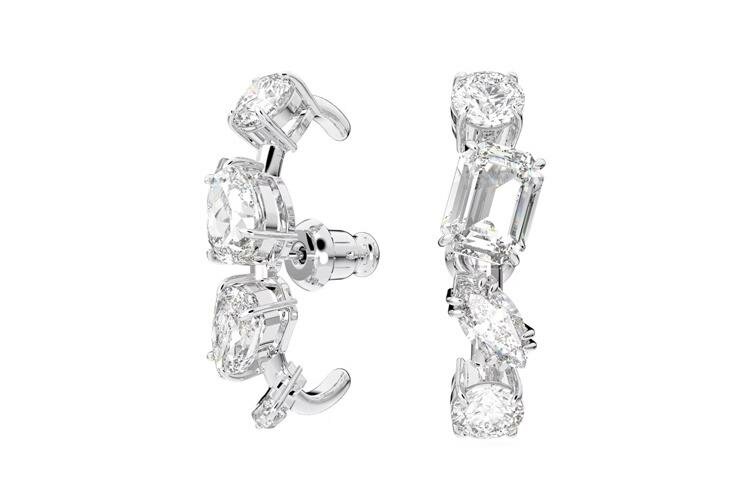 Серьги непарные, кристаллы Swarovski