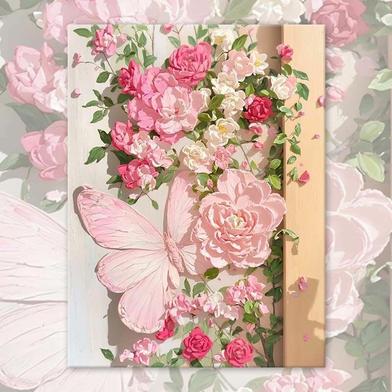 Цифровая картина с бабочками DIY декор дома холст 60x75 см релаксирующий декор стен