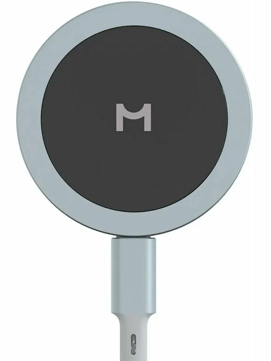 Беспроводное зарядное устройство для телефона Magssory Coin WCH015, 15W, с кабелем Type C - Type C 1,2 м, серебристый