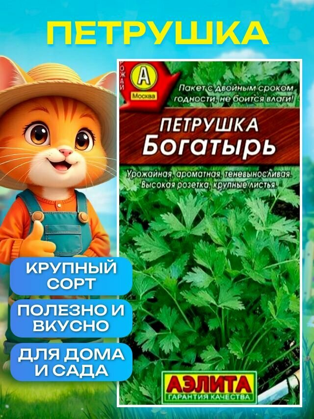 Семена петрушки для посадки 2г, Петрушка листовая Богатырь, семена зелени для огорода Агрофирма петрушка для посадки семена зелени петрушка листовая