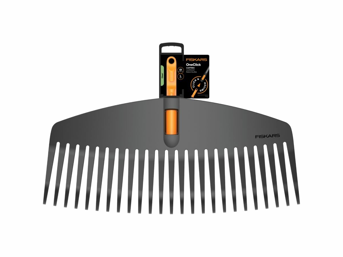 Грабли садовые веерные FISKARS OneClick L, пластиковые, без черенка (1080673)