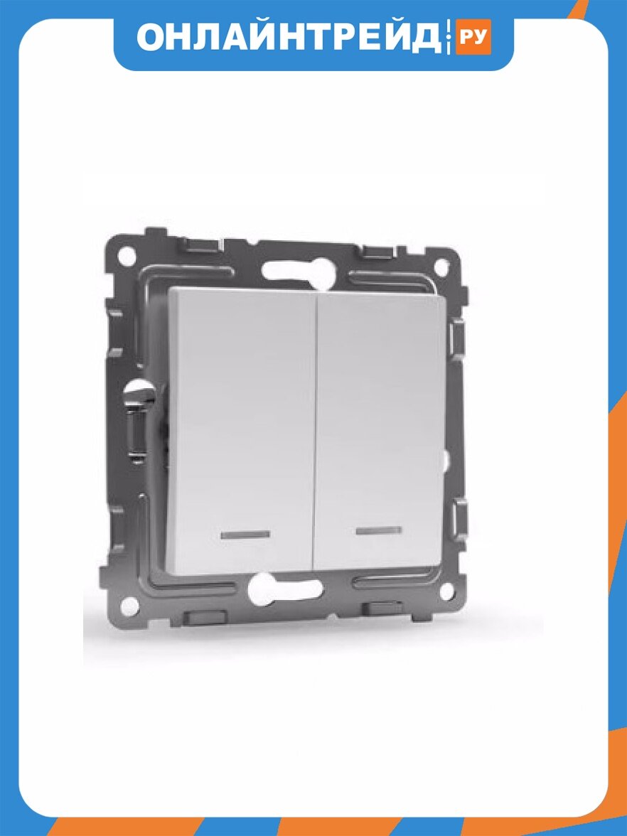 Выключатель Tokov Electric 2-кл. СП Pixel 10А IP20 с индикатором механизм бел, TKE-PX-V2I-C01