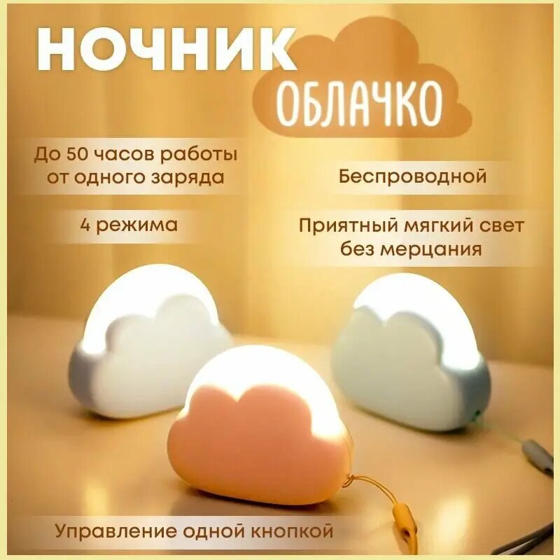Небесный светильник Туча, бирюзовый, LED, 1 Вт, холодное и тёплое свечение