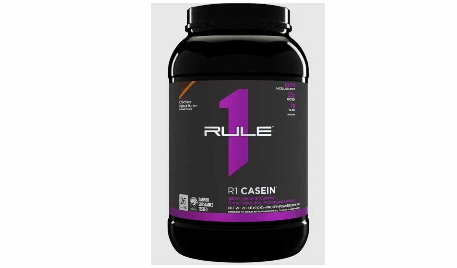 Rule One R1 CASEIN, Казеин 0.9 кг (Шоколадное арахисовое масло)