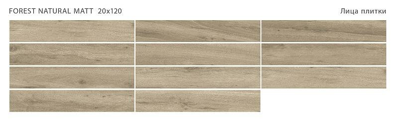 Керамогранит Staro Wood Forest Natural Matt 20х120 см