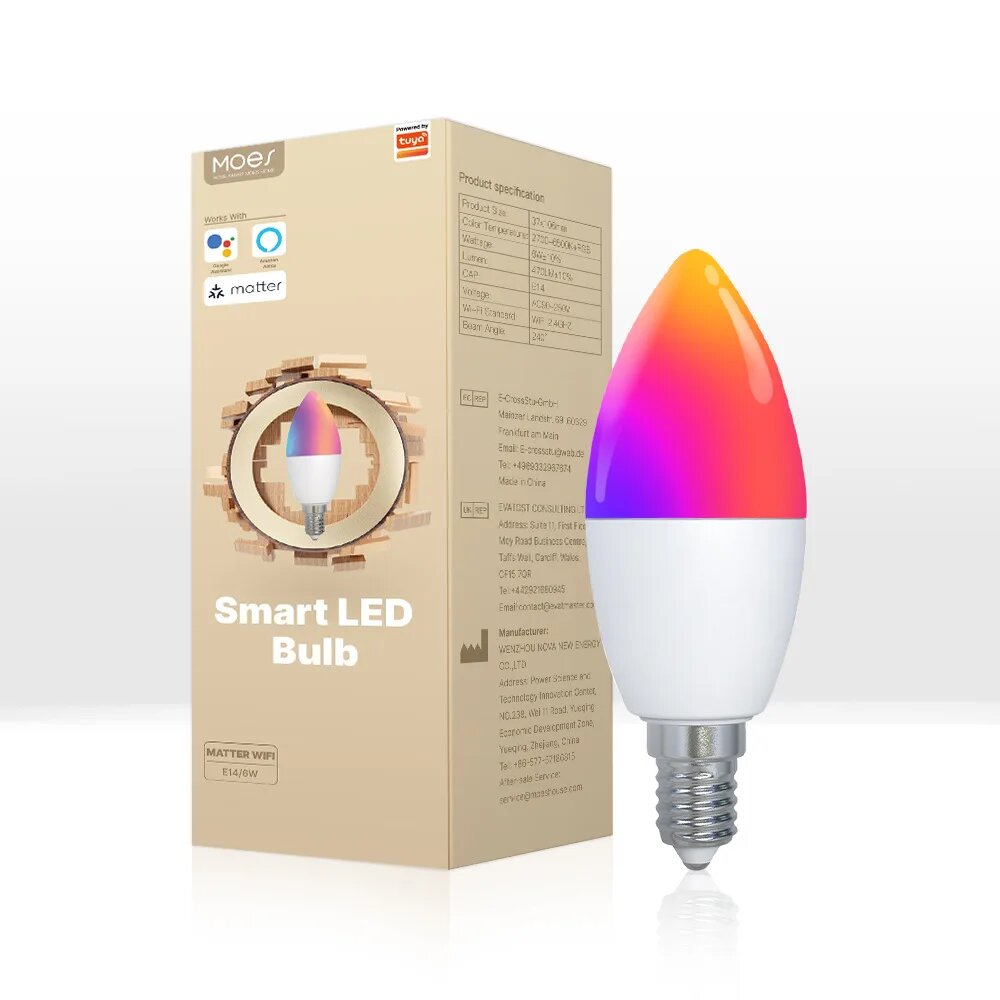 Умная LED лампа RGB GU10 E14, 6W