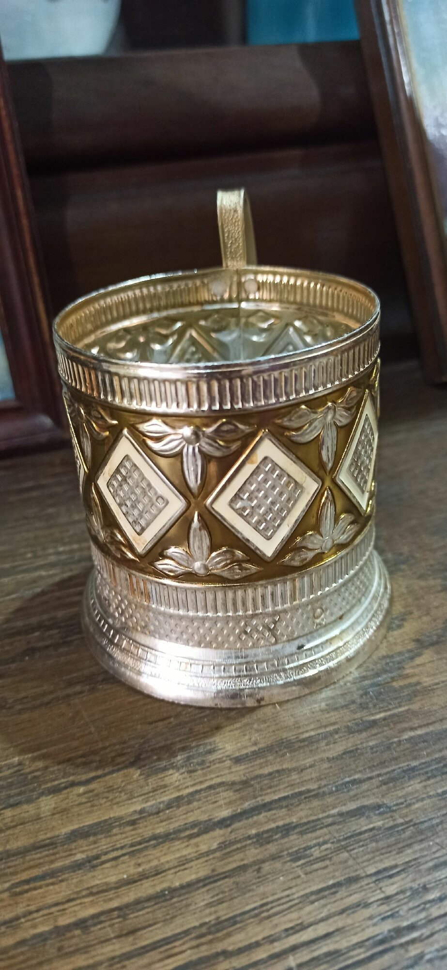Винтажный советский подстаканник алюминиевый