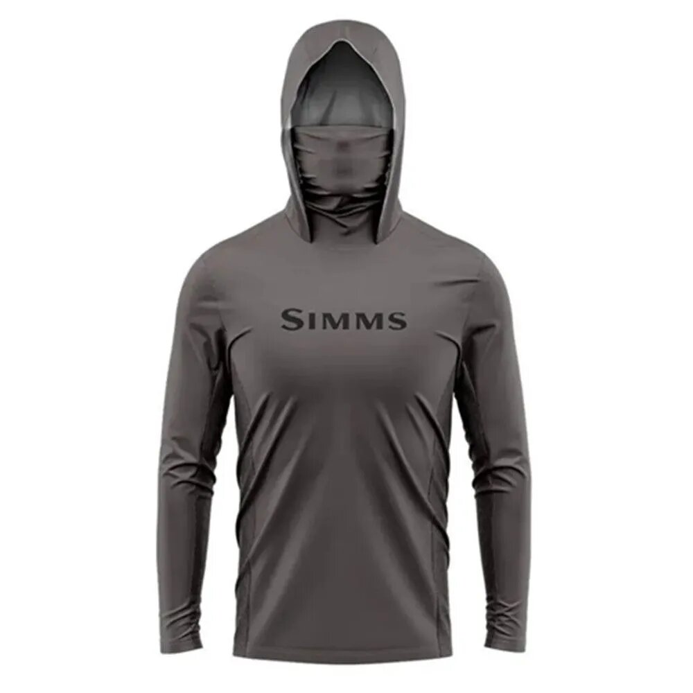 Simms Джерси мужская для рыбалки с капюшоном с принтом Точки, рыболовный лонгслив летний солнцезащитный