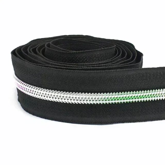 Ленты на молнии Meetee 5#, нейлон KY377-BlackColored, 5Meters