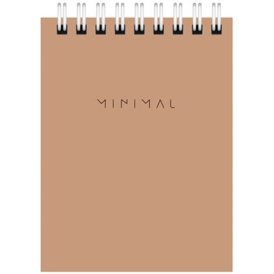 Блокнот Brauberg малый формат А7 75х105 мм, 40 л, гребень, картон, клетка, "Minimal Classic", 116430