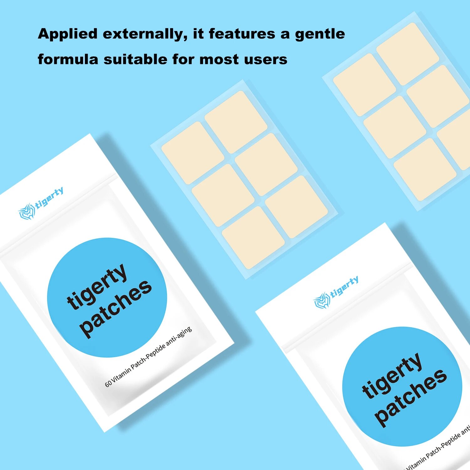 Витаминные пластыри Tigerty с пептидами для кожи 3 Pack - 180 Patches