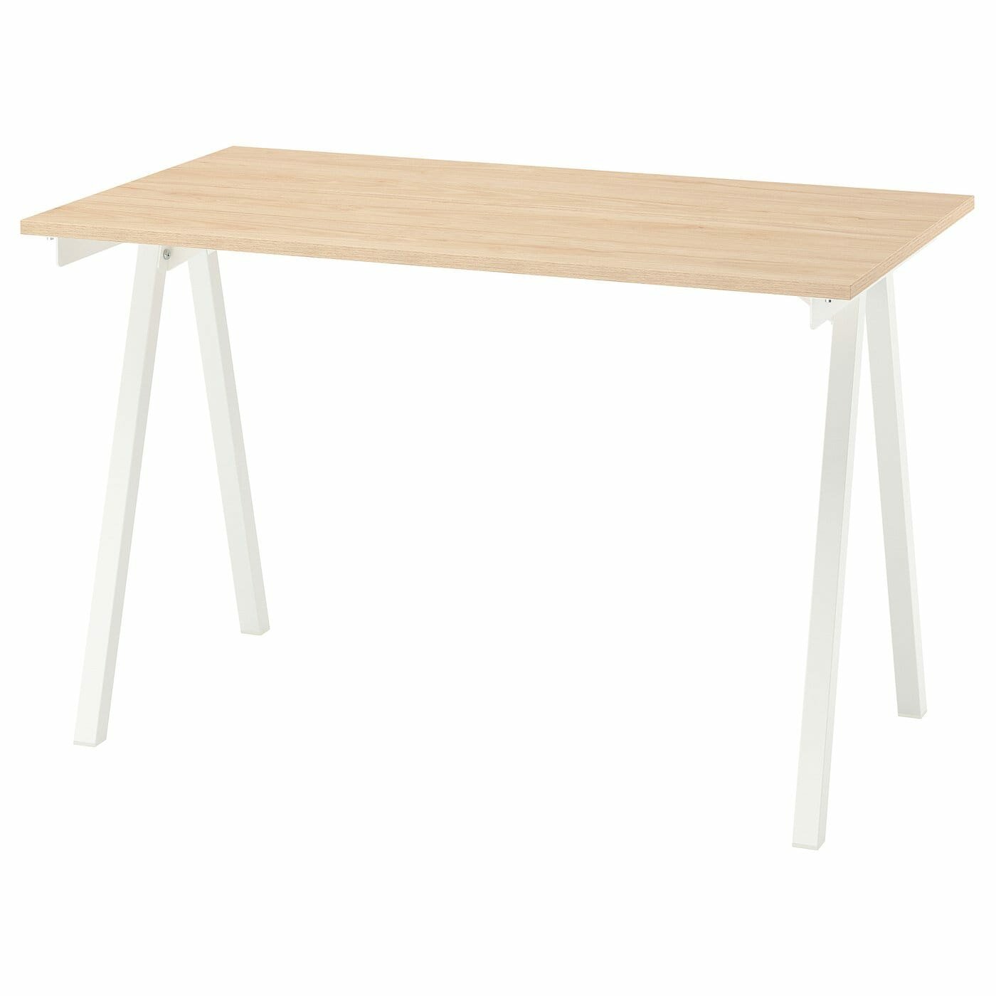 Письменный стол IKEA TROTTEN, 120x70 см, имитация ясеня/белый 196.219.19