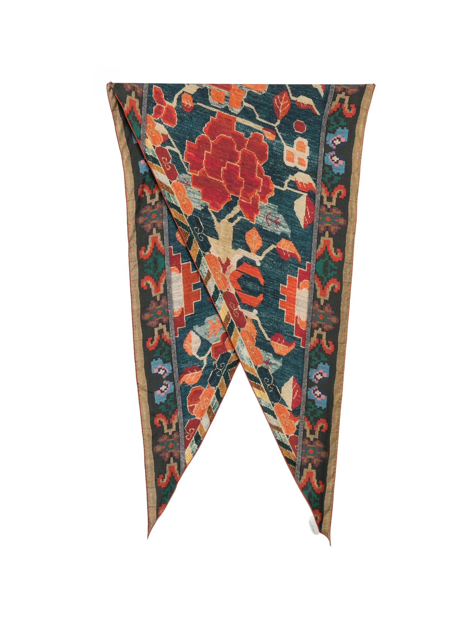 Шарф Floral-print geometric-border scarf для девочек