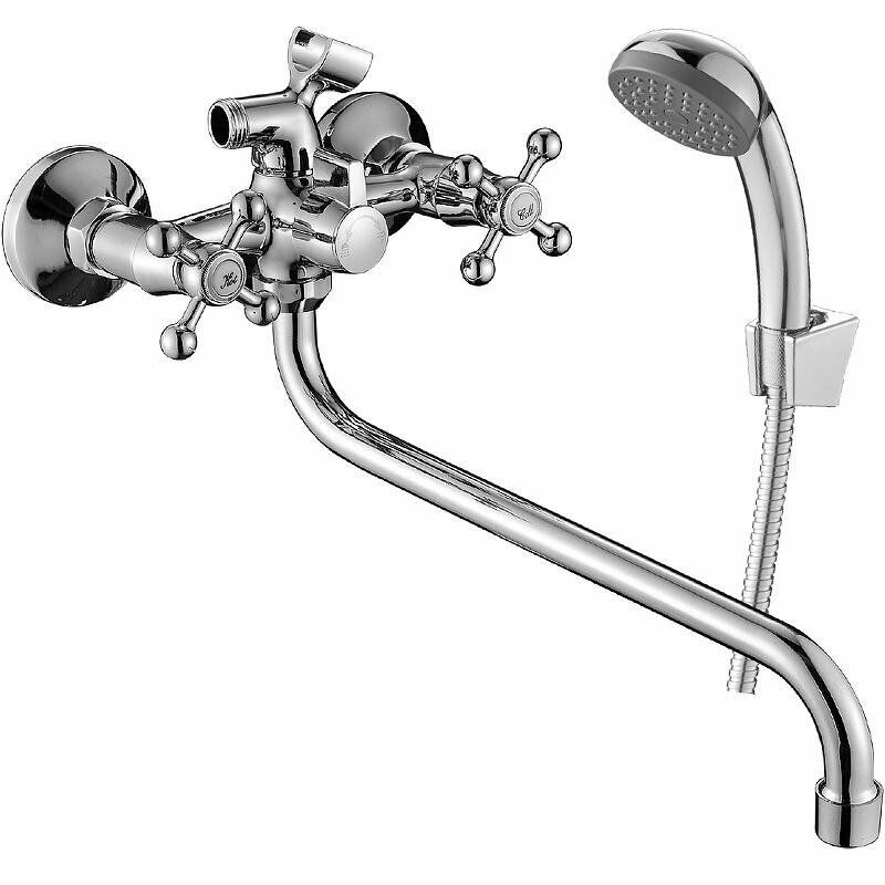 Смеситель для ванны Decoroom DR54 DR54045 хром, универсальный, вентильное управление, латунь
