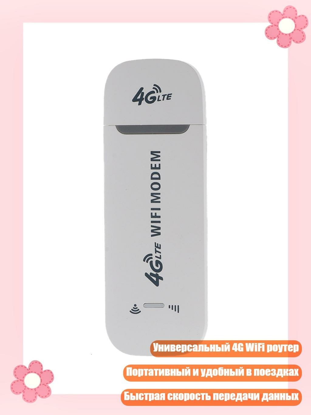 4G LTE модем-роутер USB для поездок, Белый