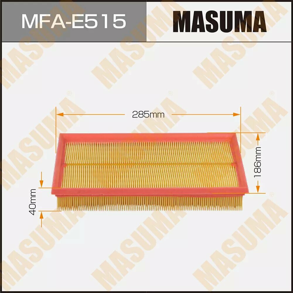 Фильтр воздушный Высота, H: 40 мм/Длина, W: 285 мм Masuma, MFA-E515