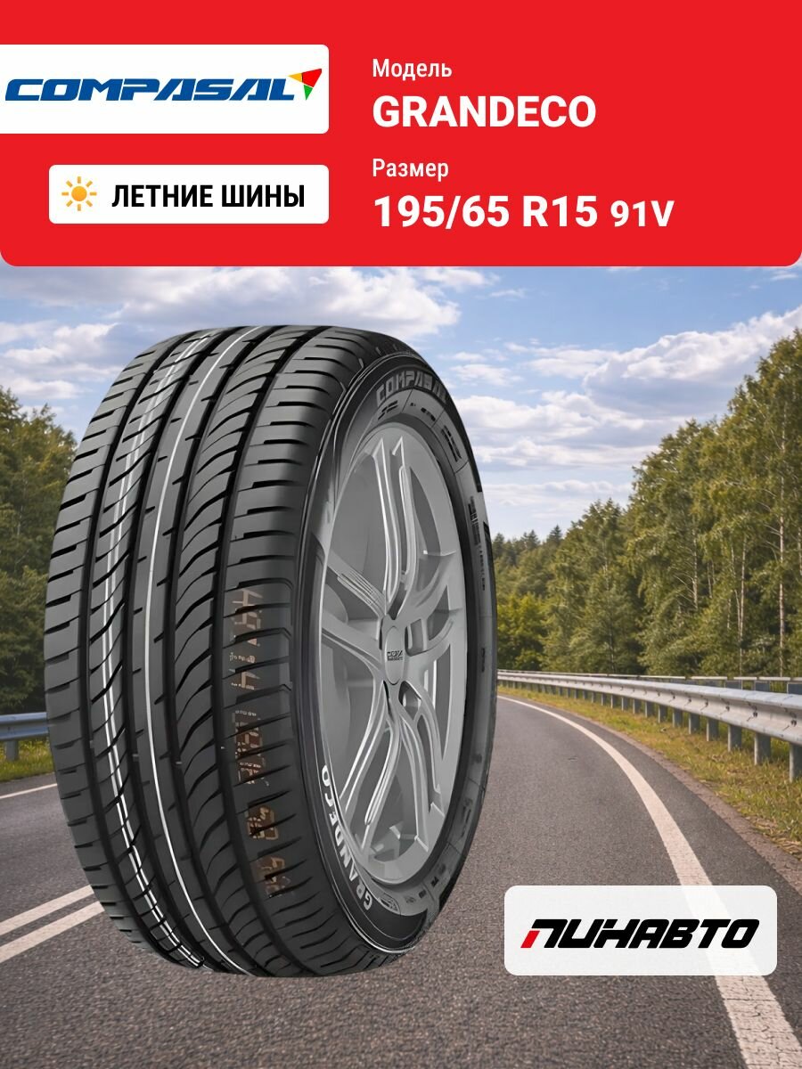 Шина летняя COMPASAL 195/65R15 GRANDECO 91V бескамерная (TL)