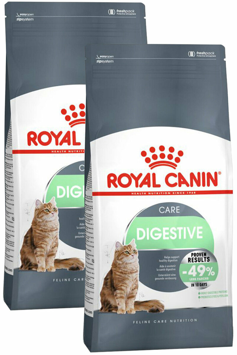 Корм сухой Royal Canin Digestive Care для взрослых кошек для поддержания здоровья пищеварительной системы, 0,4 кг х 2 шт