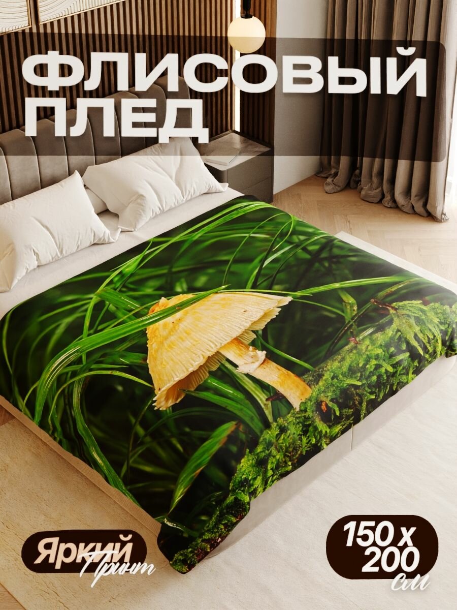 Плед флисовый 150х200 см мягкий теплый покрывало для дома