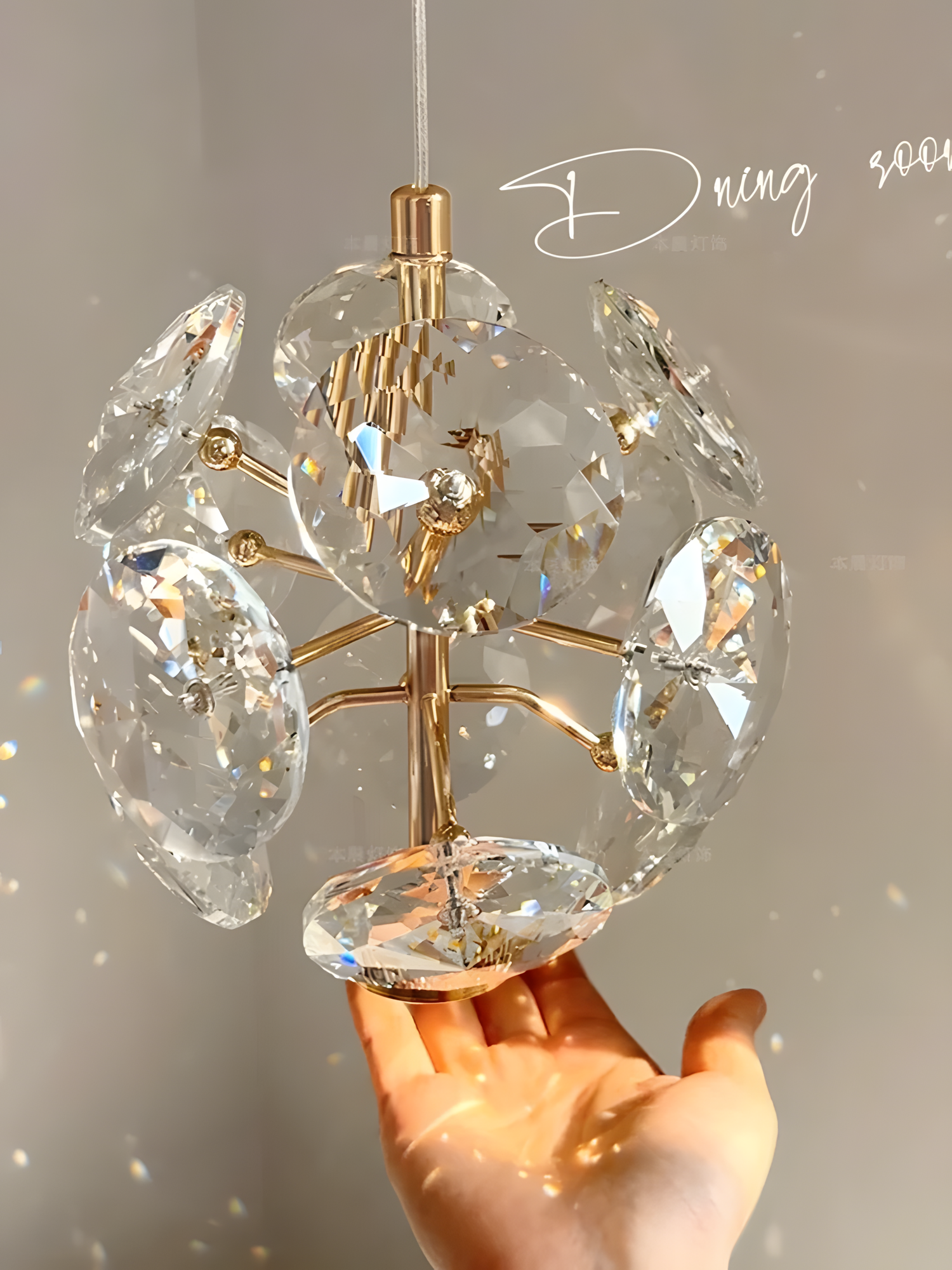 Подвесная люстра Lansyco из хрусталя, Wall lamp, Тёплый белый