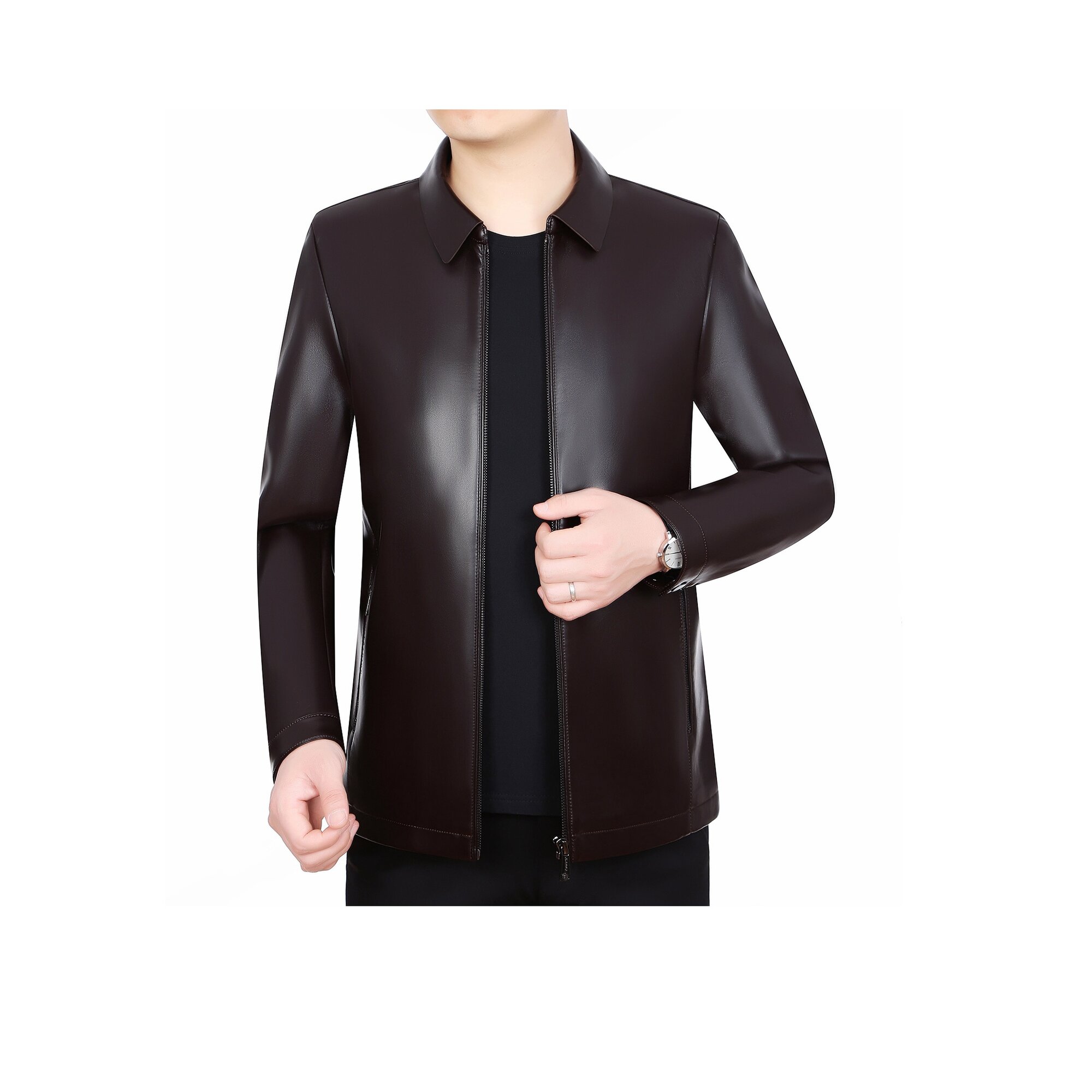 Куртка кожаная Firs, размер 190/3XL, бургунди