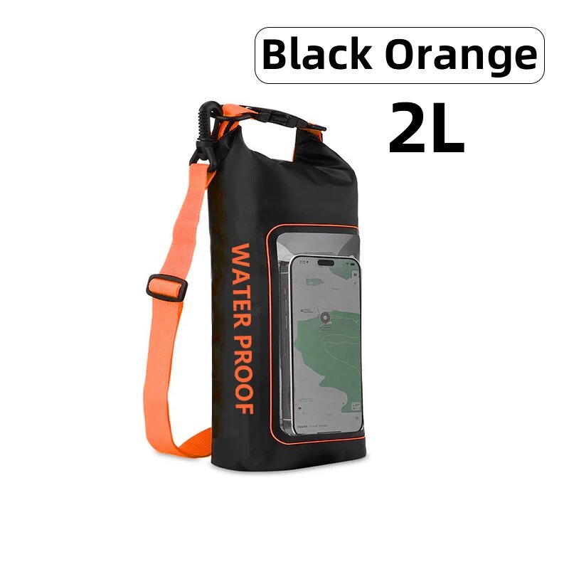 Водонепроницаемая сумка Hike Mount 2Л/5Л ПВХ для плавания 2L-Black Orange
