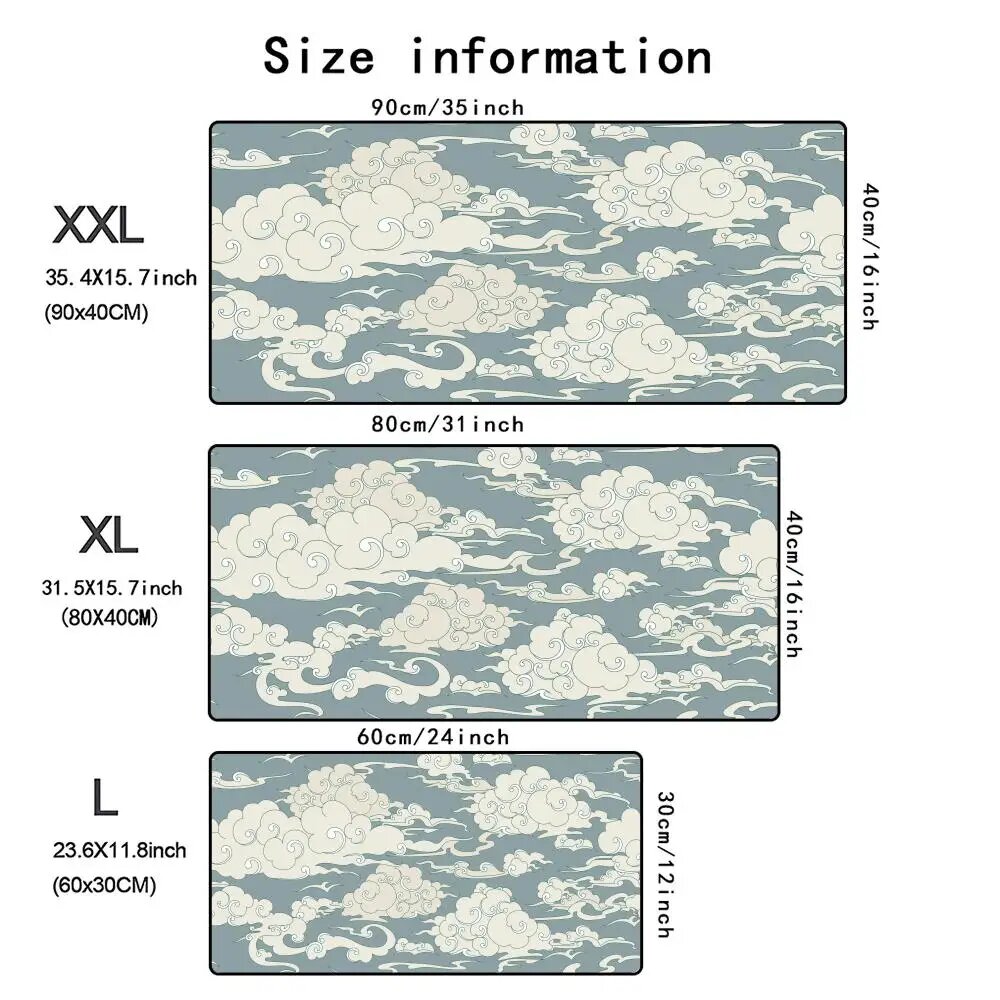 Mairuige XXL коврик для мыши 90x40 см, черный