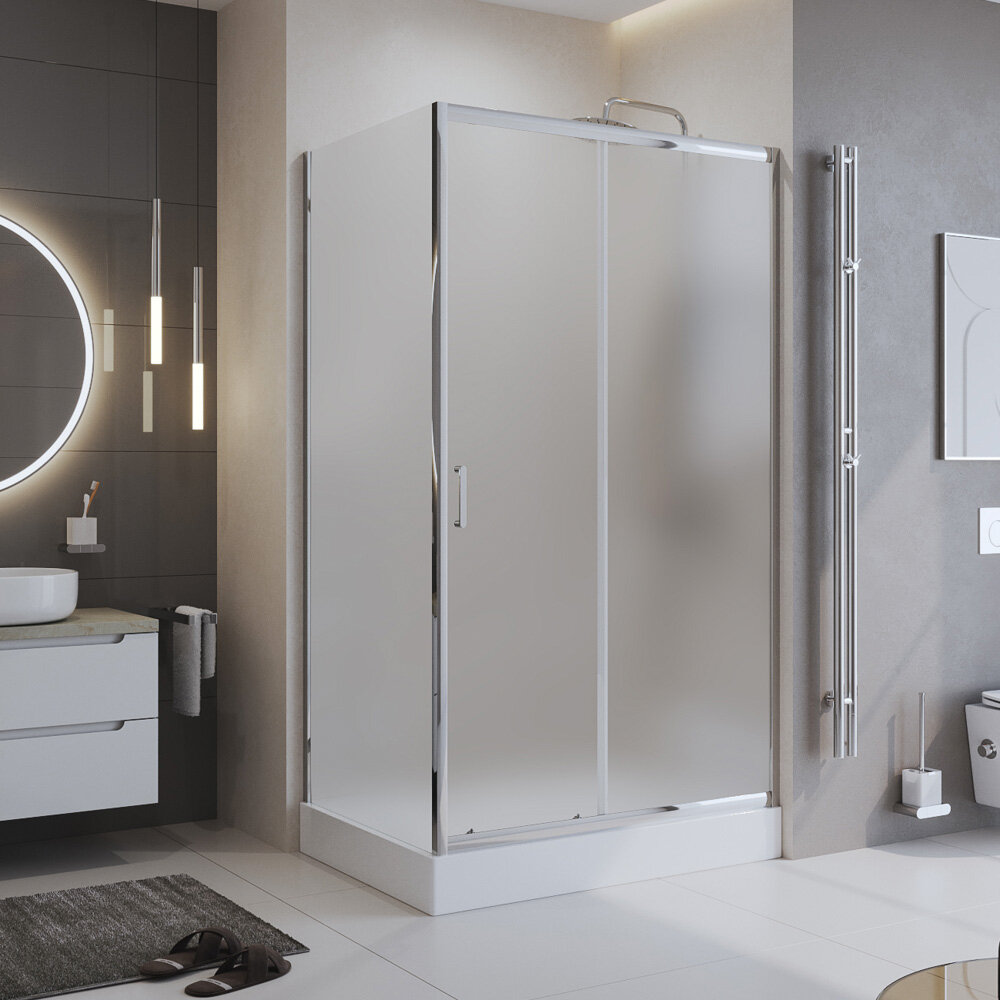 Душевой уголок BelBagno Формат (Uno) 195 AH 1 120/90 P Cr профиль хром, стекло punto