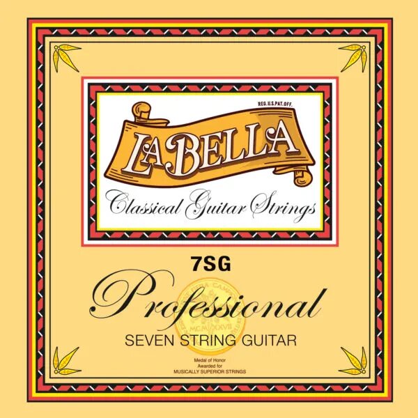 Струны для 7-струнной классической гитары La Bella 7SG 28-50