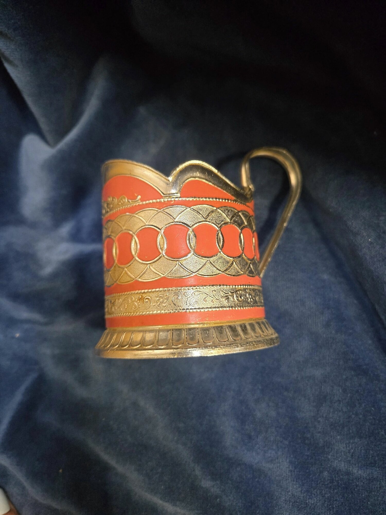 Винтажный советский алюминиевый подстаканник, кольца, СССР