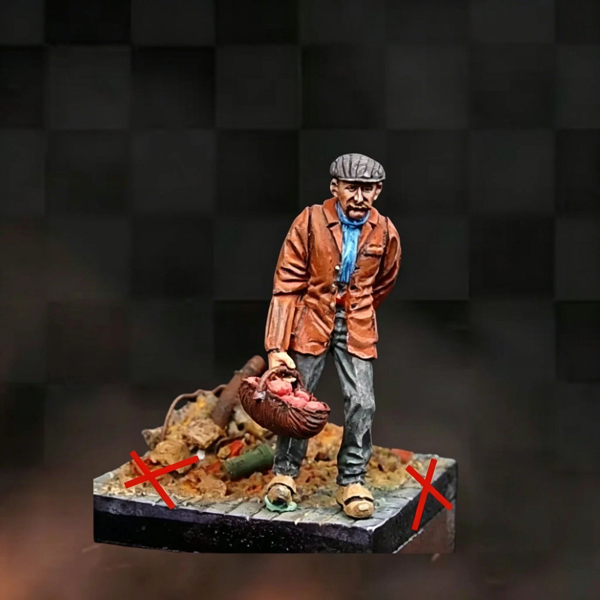 Модель солдата из резины 1/35 GK - немецкий гражданский старейшина с корзинкой