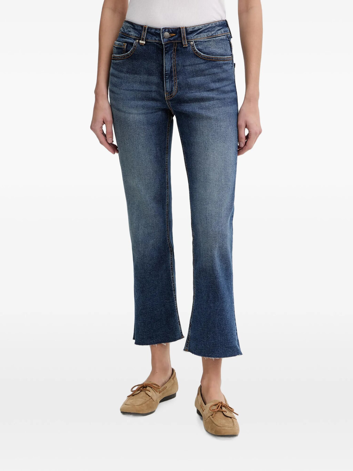 Джинсы Faded raw-cut jeans 