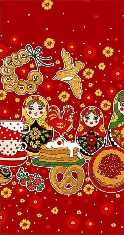 Кухонное полотенце 40*75 см Рогожка с петелькой для подвешивания "Русское застолье" в подарок на Новый год, на День Рождения, на 8 марта из 100% хлопка