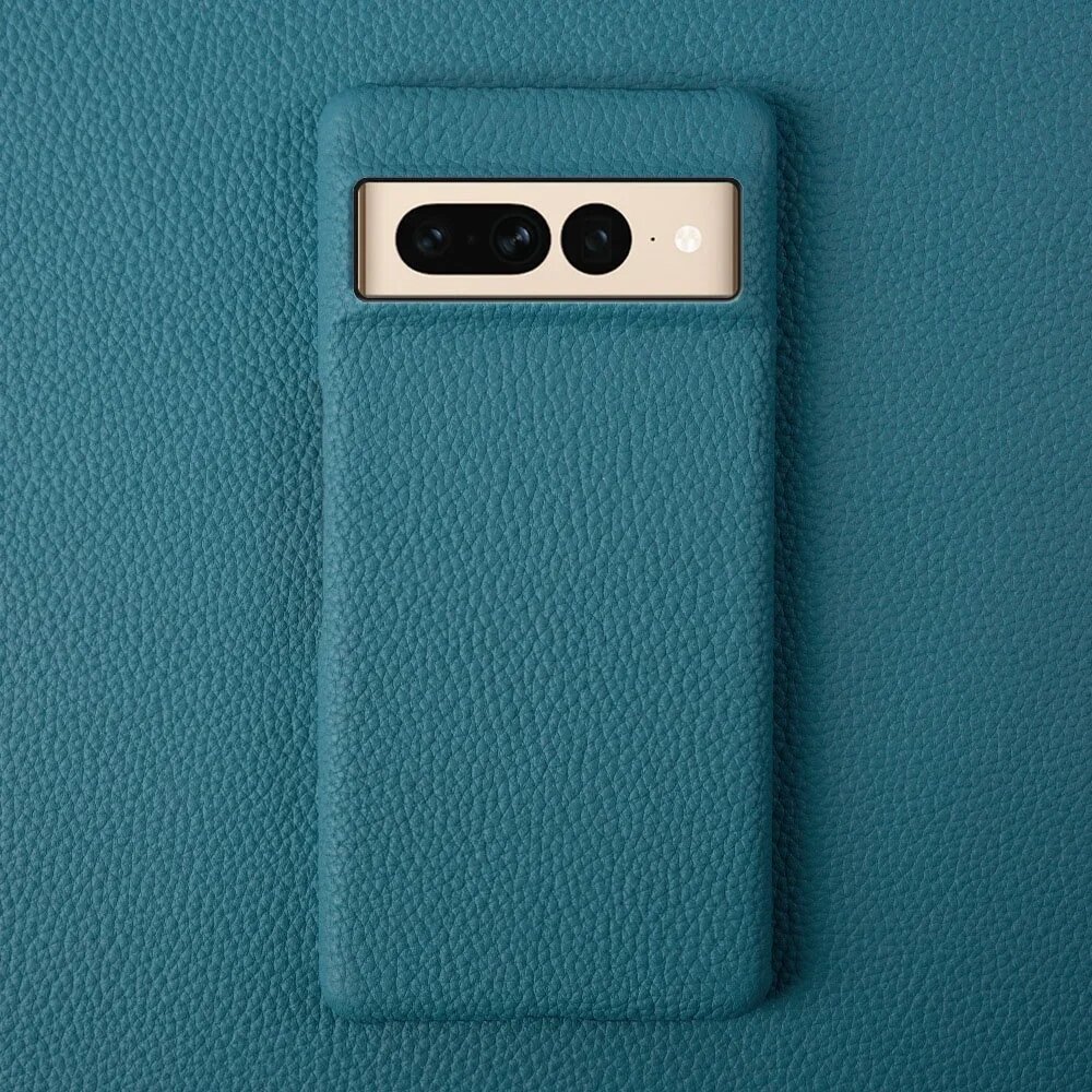Чехол для Google Pixel 6A из воловьей кожи, Linen Blue