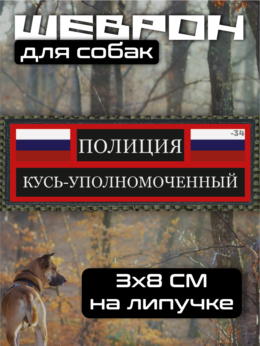 Шеврон на липучке для собак Кусь уполномоченный Полиция