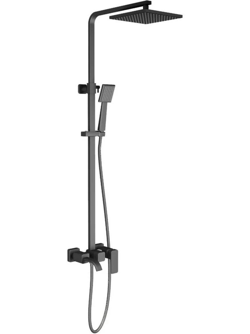 Душевая стойка Timo Selene SX-1013/03 черная, Латунь, матовая, черный, рычажное, 150×40×30 см