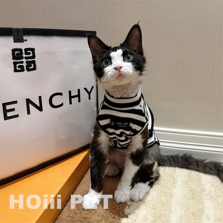 HOiii PET Эластичная Вещь С Вафельным Рисунком Для Охлаждения В Стиле Черно-Белых Полос - Размер XS