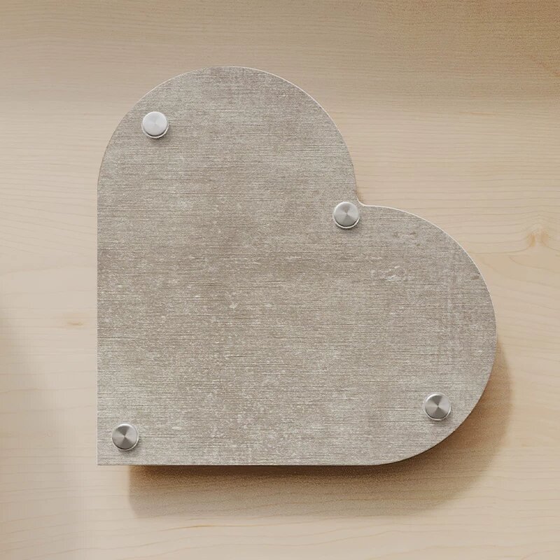 Сердцевидная бронзовая каменная полочка для ванной комнаты 20x20 см для зубных щеток и мелких предметов