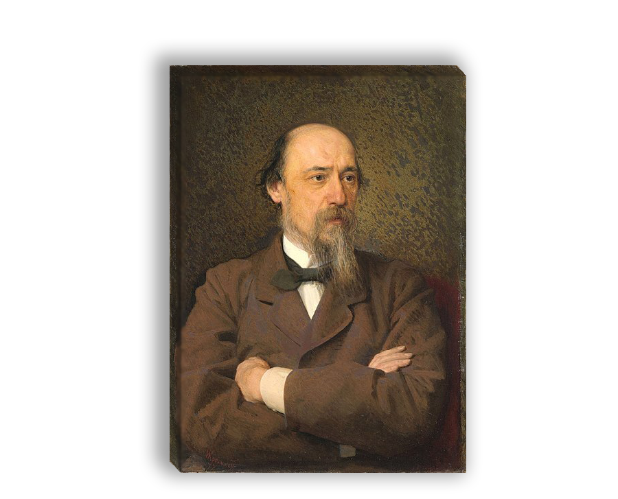 "Портрет Н. А. Некрасова", Крамской Иван Николаевич, картина (репродукция) (40х55 см / на подрамнике)