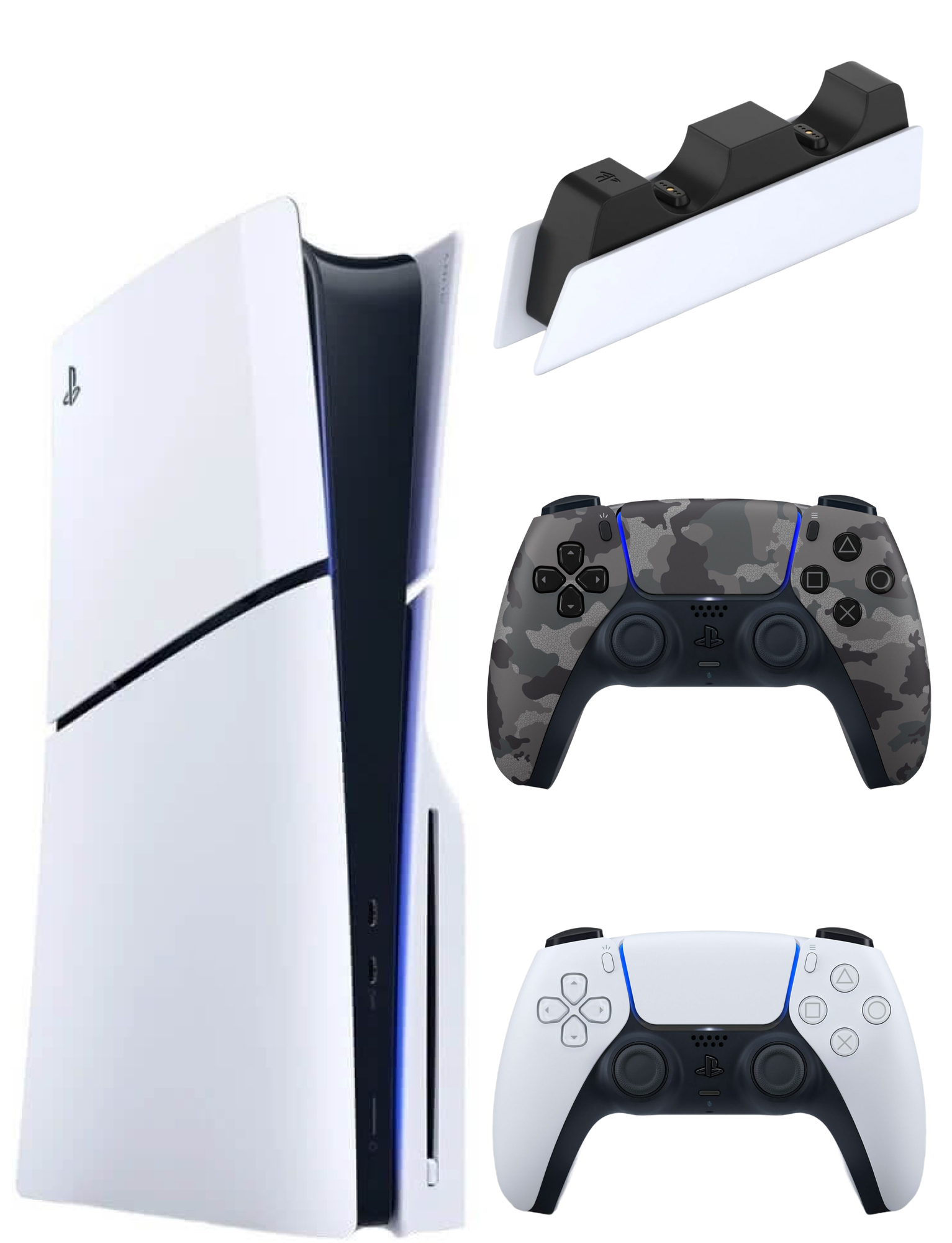 Игровая приставка Sony PS5 Slim Disc Edition 1TB (c дисководом)+2-ой геймпад(camo) и зарядная станция