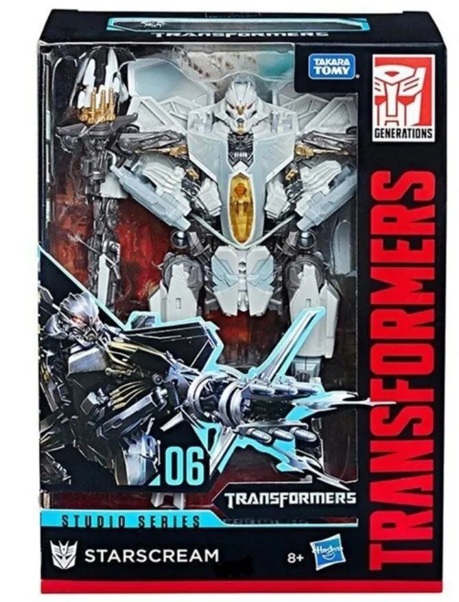 Трансформер Hasbro Transformers Studio Series Starscream, пластик, высота 20 см, Серый, Самолет/Робот, 14+ — фото 1