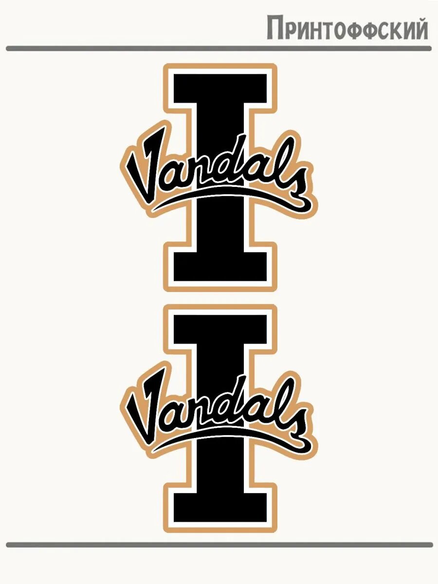 2-е (Две) Термонаклейки надпись vandals